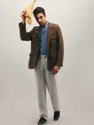 Boglioli Garment-dyed Linen Field Jacket - Brown