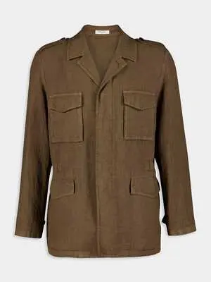 Boglioli Garment-dyed Linen Field Jacket - Brown