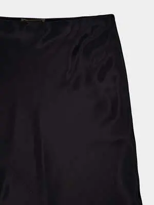 Saint Laurent Silk Satin Long Skirt - Black