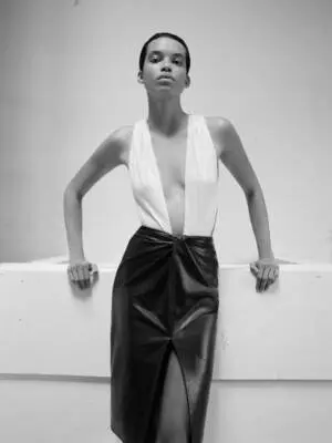 Saint Laurent Lambskin Twist Pencil Skirt
