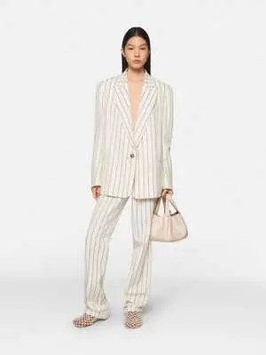 Stella McCartney Striped Single-breasted Blazer - Cream
