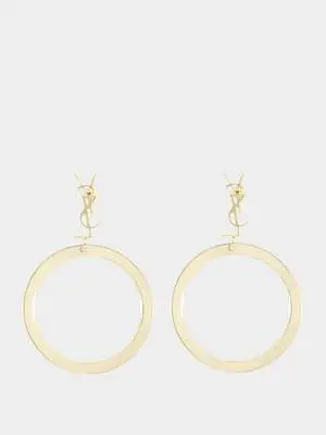 Saint Laurent Cassandre Pendant Hoop Earrings