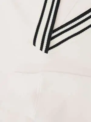 REISS Premium Interlock Tipped Cropped Sweatshirt