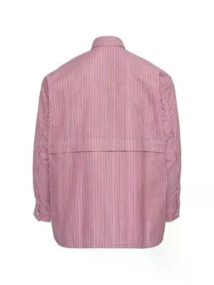 Comme Des Garçons Striped Chest-pockets Shirt - Red