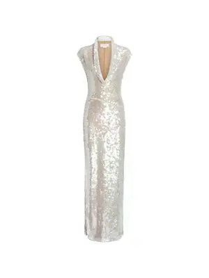 GENNY Sequin V-neck Gown