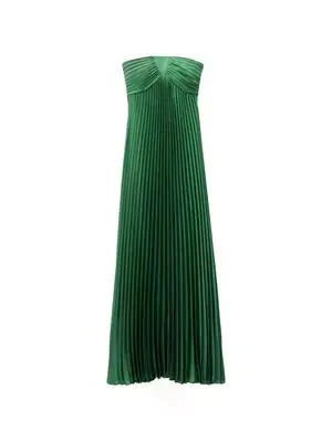 Ba&sh Willow Pleated Strapless Dress - Green