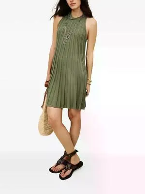 Ba&sh Sinnta Ribbed Sleeveless A-line Dress - Green
