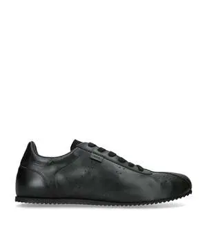 AMI Paris Leather Step Sneakers - Black