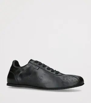 AMI Paris Leather Step Sneakers - Black