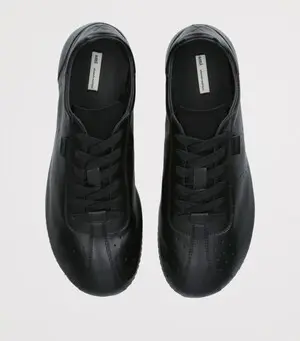 AMI Paris Leather Step Sneakers - Black