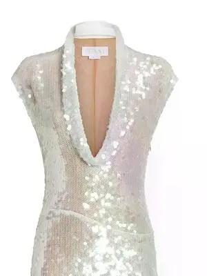 GENNY Sequin V-neck Gown - Silver