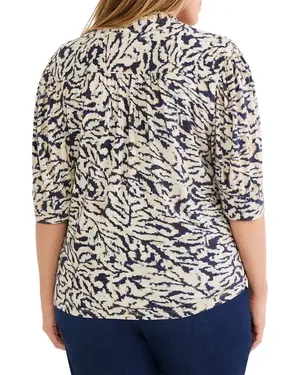NIC+ZOE Contrast Swirl Top