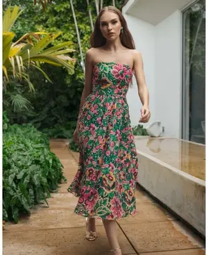 Mac Duggal Floral Embroidered Dress