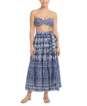 CHANGE OF SCENERY Loryn Twist Bandeau Printed Bikini Top - Tivara Patchwork