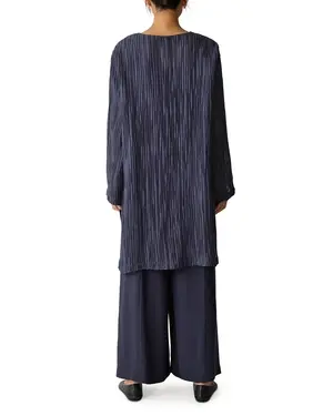 Eileen Fisher Textured Round Neck Jacket