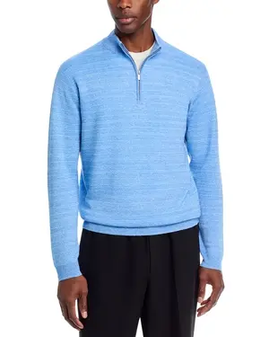Peter Millar Striped Quarter Zip Sweater