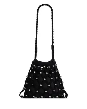 Sandro Soane Studded Net Mesh Bucket Bag