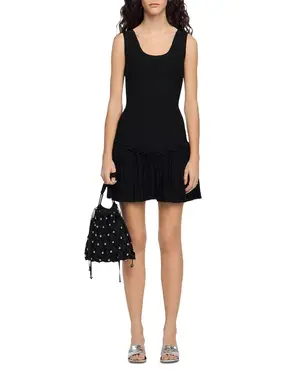 Sandro Soane Studded Net Mesh Bucket Bag