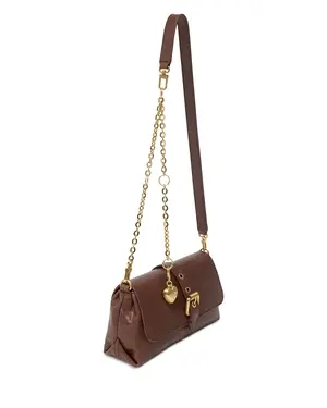 Maje Miss M Leather Shoulder Bag - Brown
