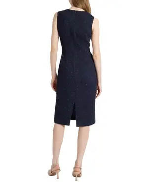 Santorelli Britta Midi Sheath Dress In Luxury Tweed