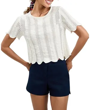 Trina Turk Playa Largo Crochet Knit Top - Whitewash