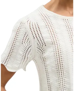 Trina Turk Playa Largo Crochet Knit Top - Whitewash