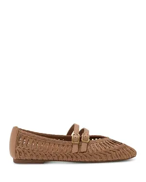 REISS Jute Leather Ballet Flats - Neutral