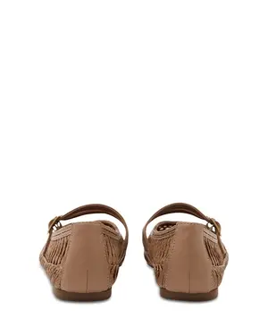 REISS Jute Leather Ballet Flats - Neutral