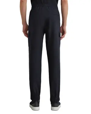 REISS Slim Fit Hidden Cargo Trousers - Navy