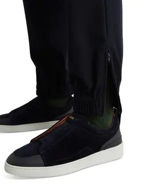 REISS Slim Fit Hidden Cargo Trousers - Navy