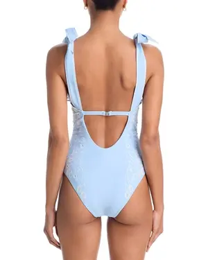 Simkhai Laurie Embroidered One Piece Swimsuit