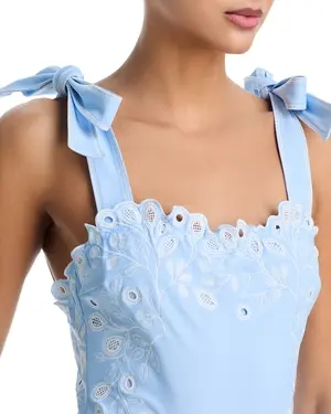 Simkhai Laurie Embroidered One Piece Swimsuit
