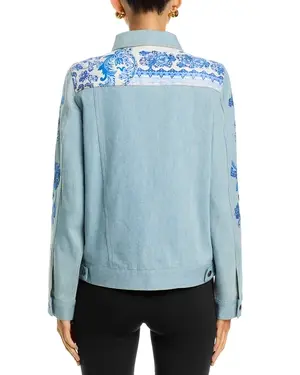 Johnny Was Embroidered Denim Jacket