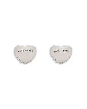 Marc Jacobs Heart Balloon Stud Earrings - Light Antique Silver
