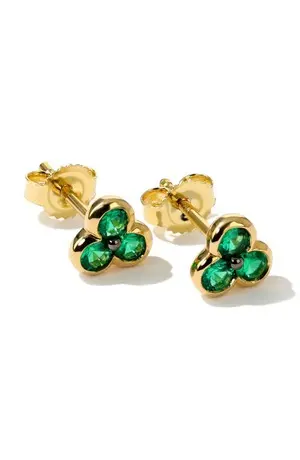MARK HENRY Trinity Stud Earrings - Emerald