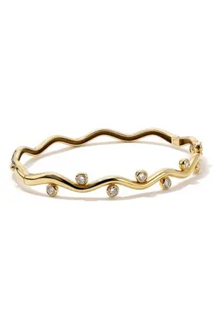 MARK HENRY 18k Gold Wavy Bangle - Diamond