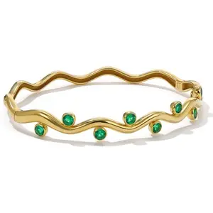 MARK HENRY Riva Crest Gemstone Bangle - Emerald