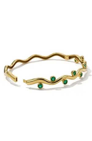 MARK HENRY Riva Crest Gemstone Bangle - Emerald
