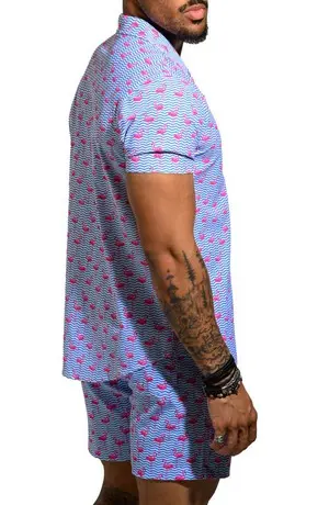 MACEOO Beachflamingo Cotton Camp Shirt