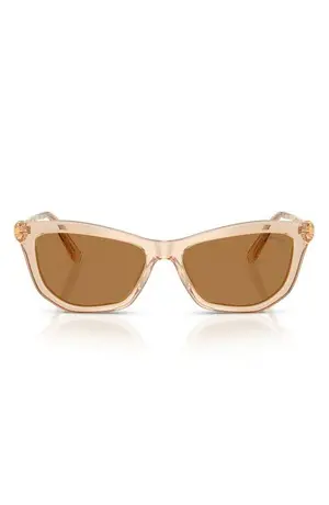 SWAROVSKI 56mm Cat Eye Sunglasses - Transparent Beige/bronze
