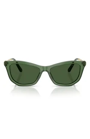SWAROVSKI 56mm Cat Eye Sunglasses - Transparent Green/dark Green