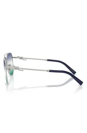 Tiffany & Co. 59mm Pilot Sunglasses - Silver/gradient Green Blue
