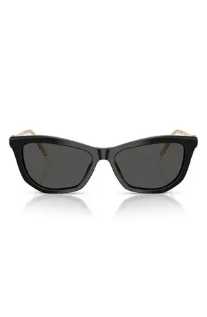 SWAROVSKI 56mm Cat-Eye Sunglasses Black/dark Grey