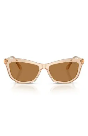 SWAROVSKI 56mm Cat-eye Sunglasses - Transparent Beige/bronze