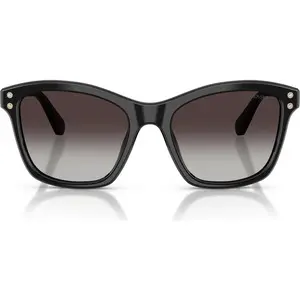 SWAROVSKI 54mm Embellished Square Sunglasses - Black/gradient Grey