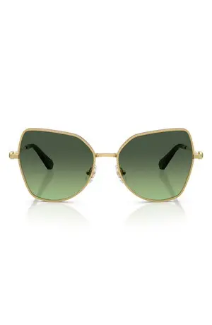 SWAROVSKI 58mm Butterfly Sunglasses - Gold/gradient Green