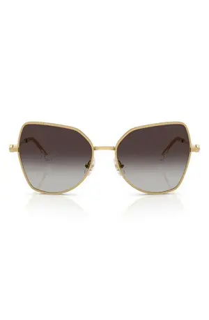 SWAROVSKI 58mm Butterfly Sunglasses - Gold/gradient Grey