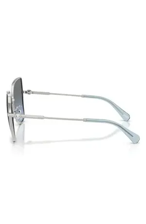 SWAROVSKI 58mm Butterfly Sunglasses - Silver/blue Gradient Grey