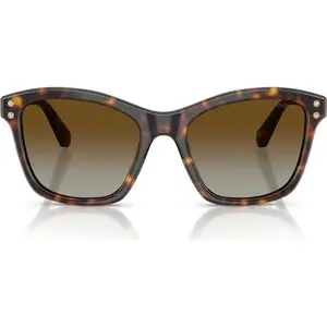 SWAROVSKI 54mm Gradient Polarized Square Sunglasses - Havana/polar Brown Gradient