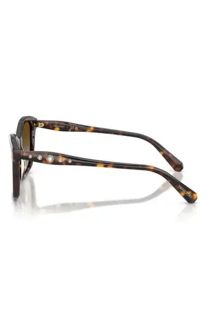 SWAROVSKI 54mm Gradient Polarized Square Sunglasses - Havana/polar Brown Gradient
